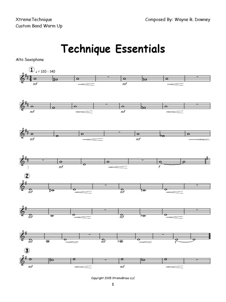 Alto Sax Warmup | PDF | Saxophone | Reed Aerophones