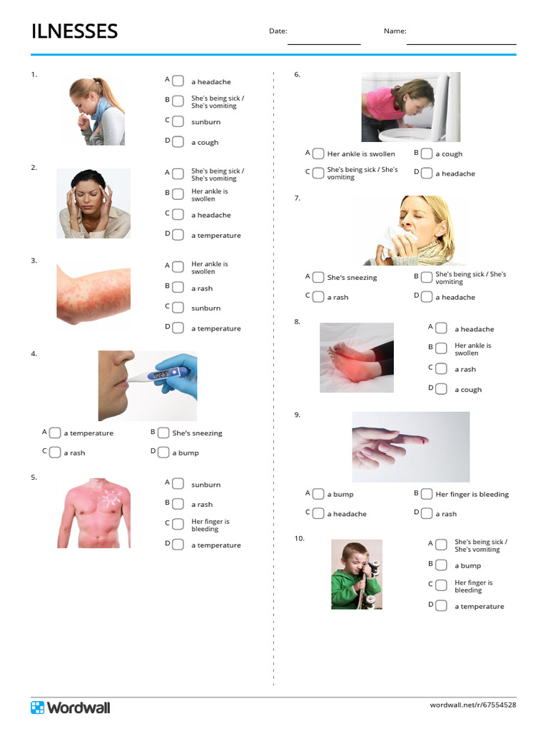 Ilnesses Quiz | PDF | Diseases And Disorders | Clinical Medicine