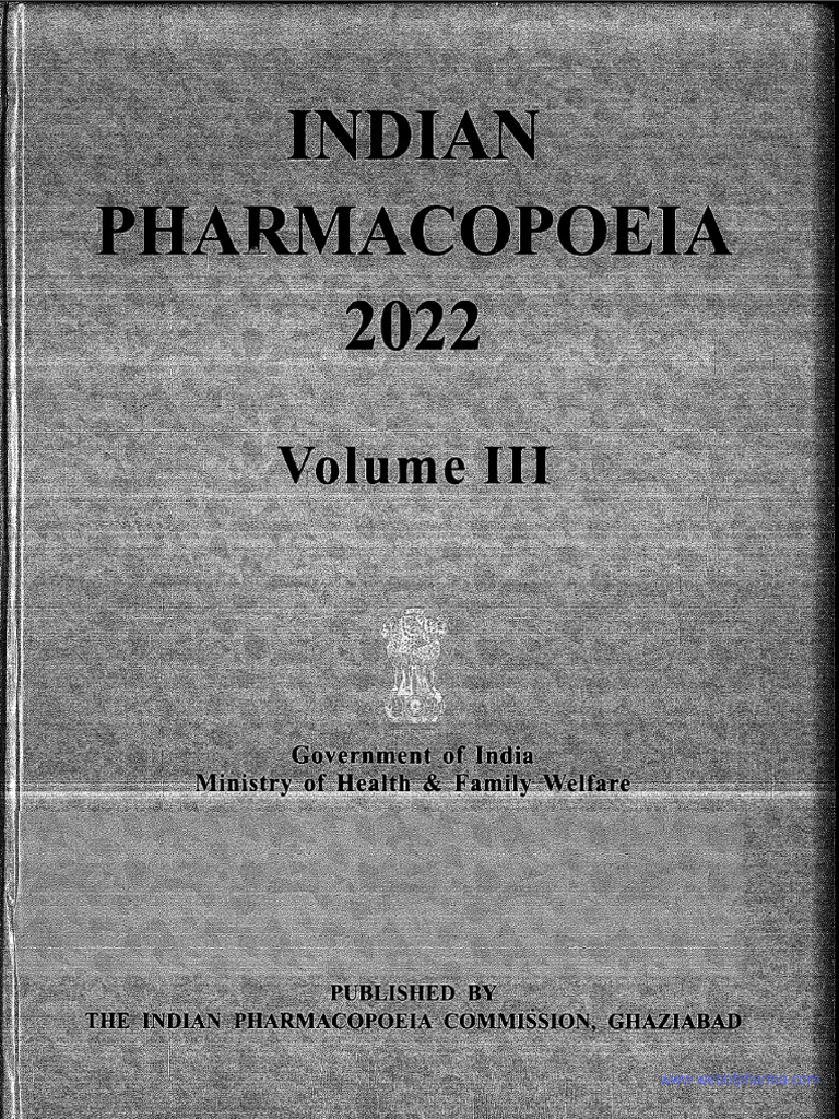 Indian Pharmacopoeia (2022) Vol-3 | PDF | Ethanol | Assay