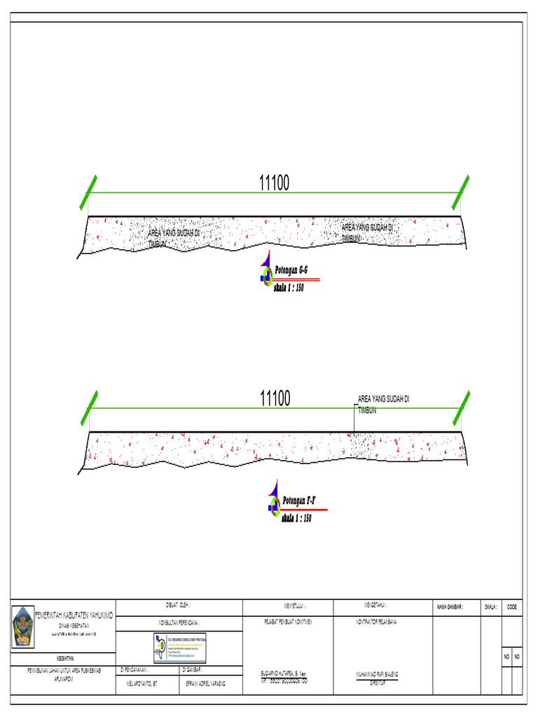 Potongan G-G Skala 1: 150 Skala 1: Skala 1:: Area Yang Sudah Di Timbun ...