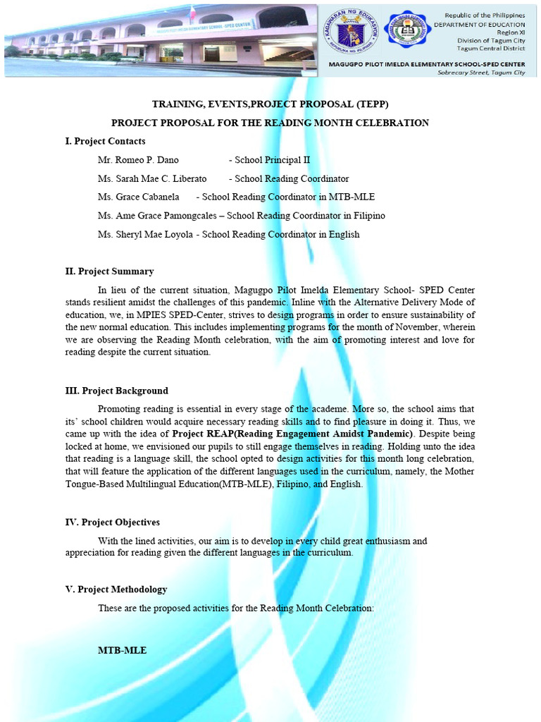 Reading Month Celebration Plan | PDF