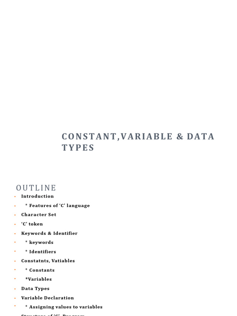Constants, Variables & Data Types 2 | PDF | C (Programming Language ... Constants, Variables & Data Types 2 | PDF | C (Programming Language ...