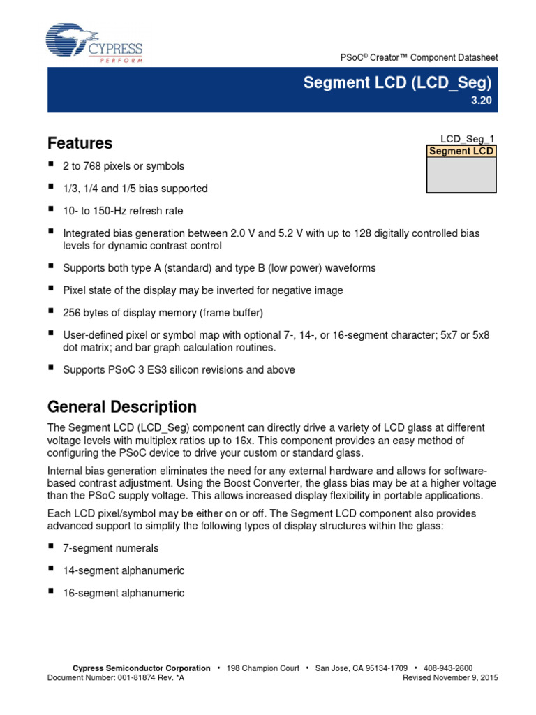 Infineon-Component - Segment - LCD - (SegLCD) - V3.20-Software Module Datasheets-V03 - 04-EN ...