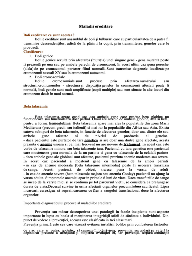 PDF Maladii Ereditare - Compress | PDF