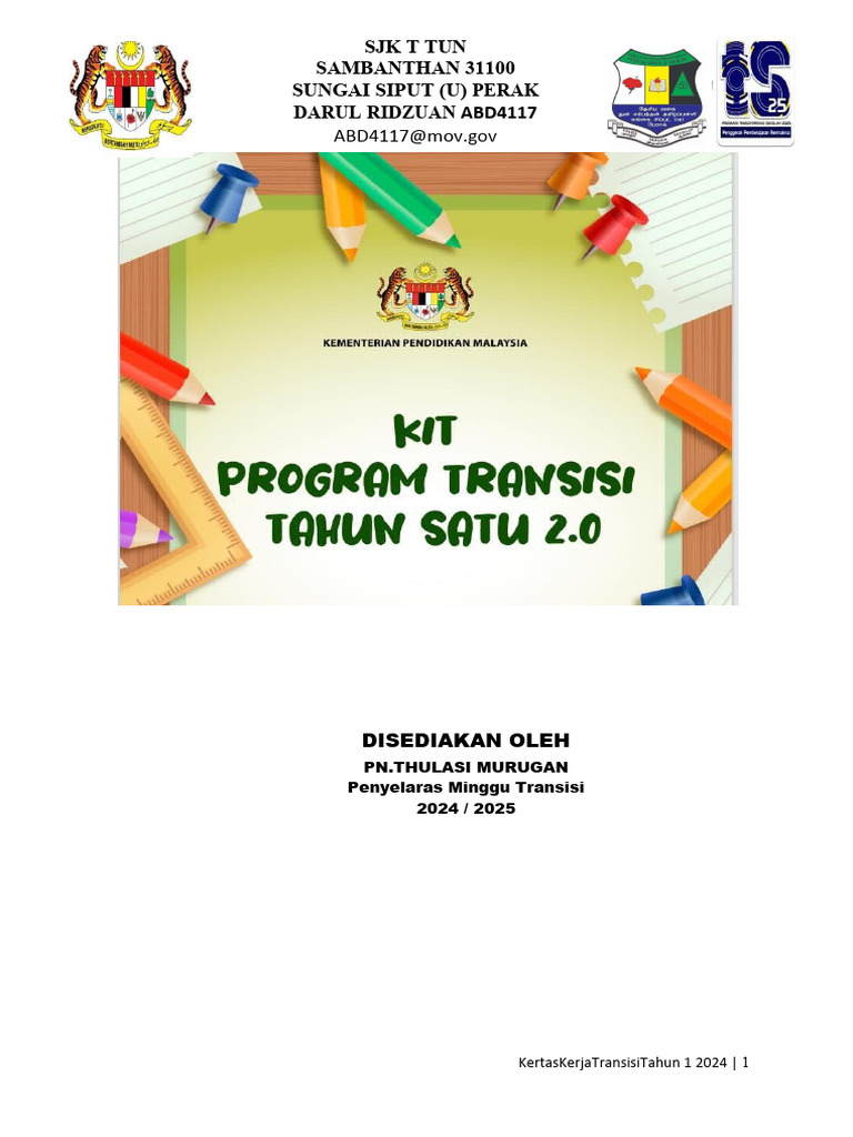Kertas Kerja Transisi 2024 Tahun 1 | PDF
