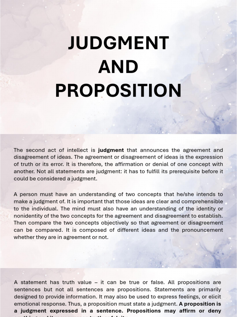 Topic 3 | PDF | Proposition | Truth