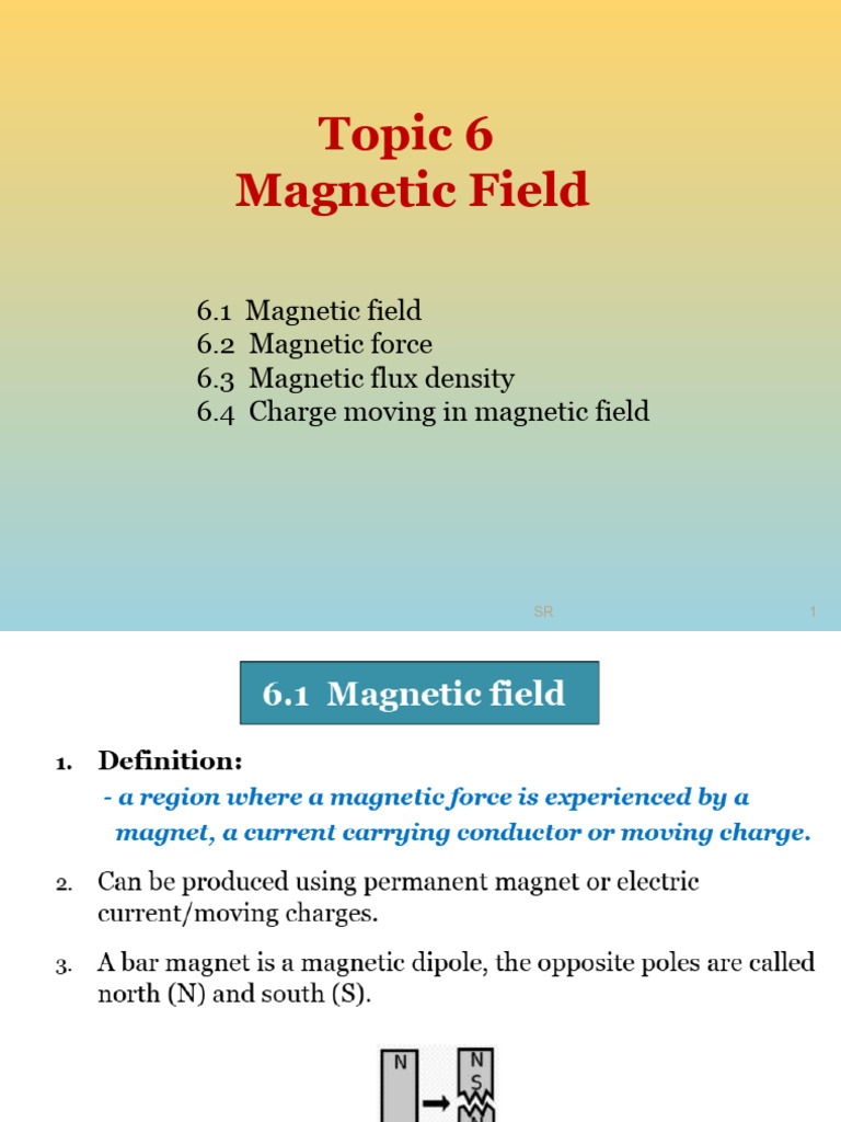 Topic 6a Magnetic Fields | PDF | Magnetic Field | Force