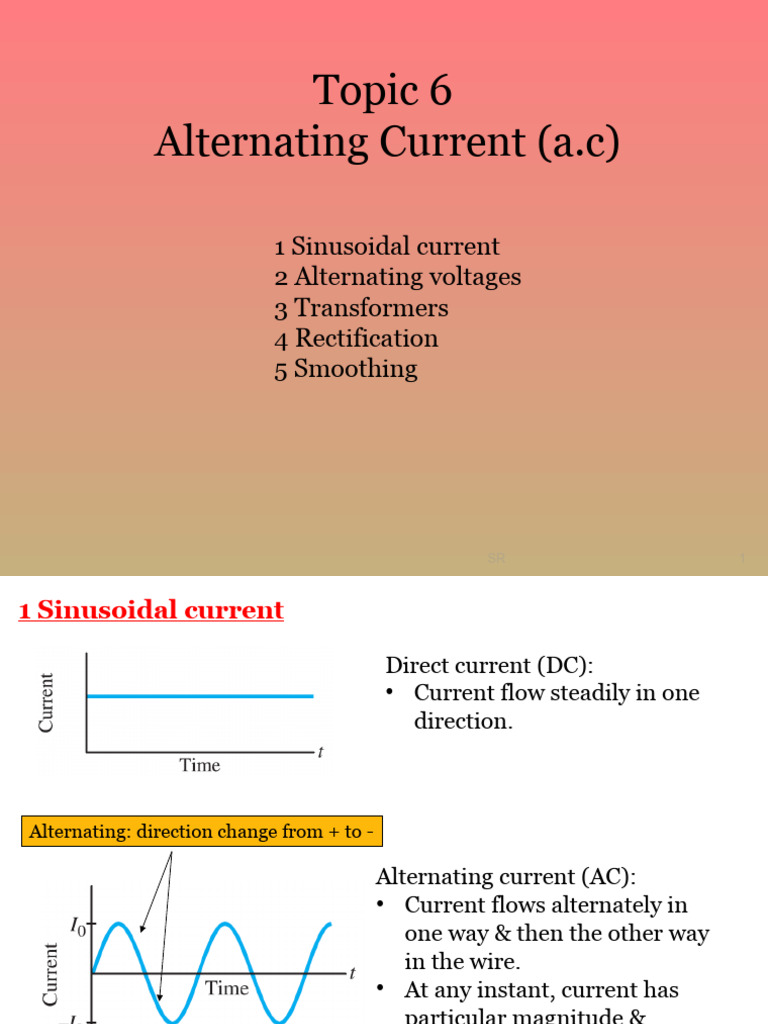 Topic 6c Alternating Current | PDF | Transformer | Rectifier