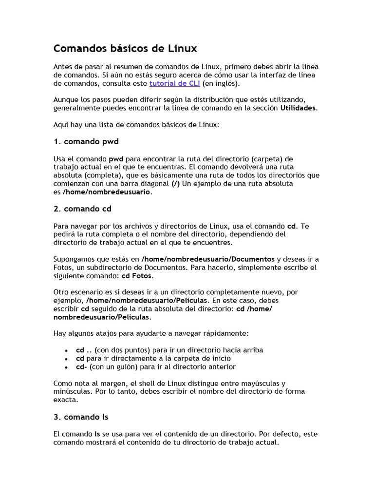 Comandos básicos de Linux | PDF | Archivo de computadora | Zip (formato ...