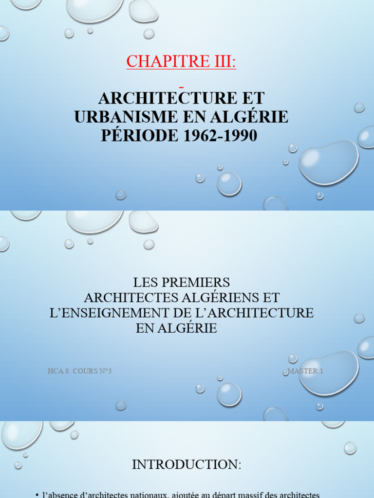 Cours 03 S2 | PDF | Algérie | Architecte