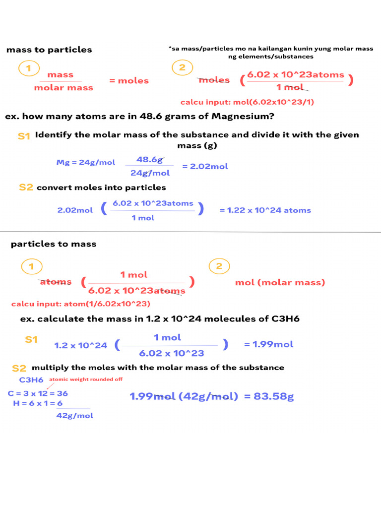 Mass and Particles Formula (Science) | PDF