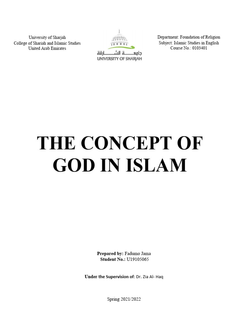 Islamic Studies in English Essay - The Concept of God in Islam | PDF ...