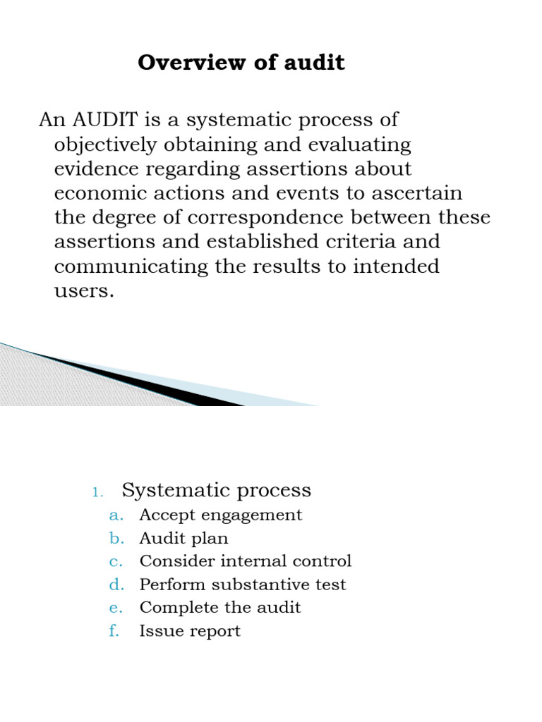 Lecture 1 Overview of Audit | PDF | Audit | Internal Control