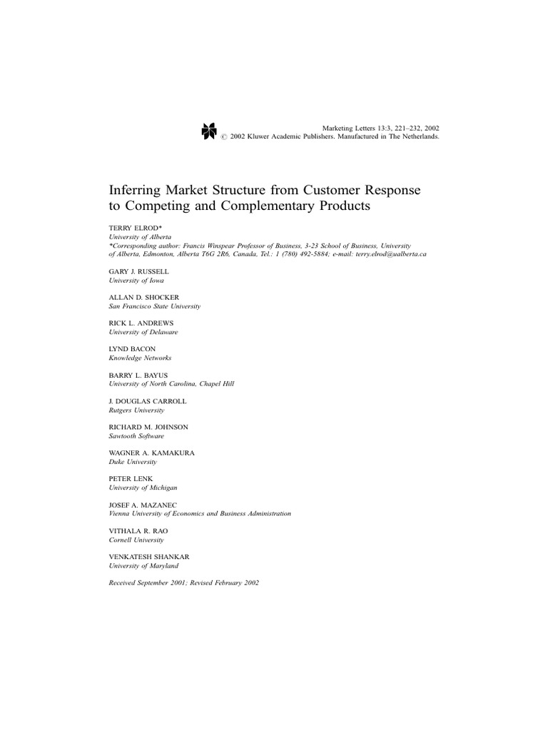 Inferring Market Structure | PDF | Cluster Analysis | Market (Economics)