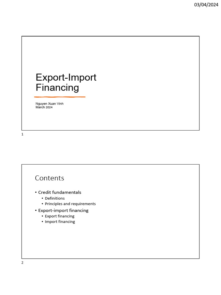 6 Trade Financing | PDF