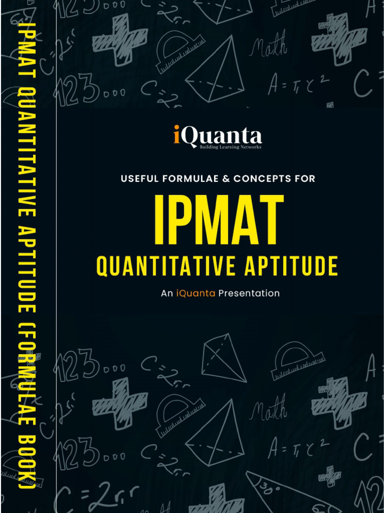 Ebook - IQuanta IPMAT Quant Formulae | PDF | Quadratic Equation | Mathematical Objects