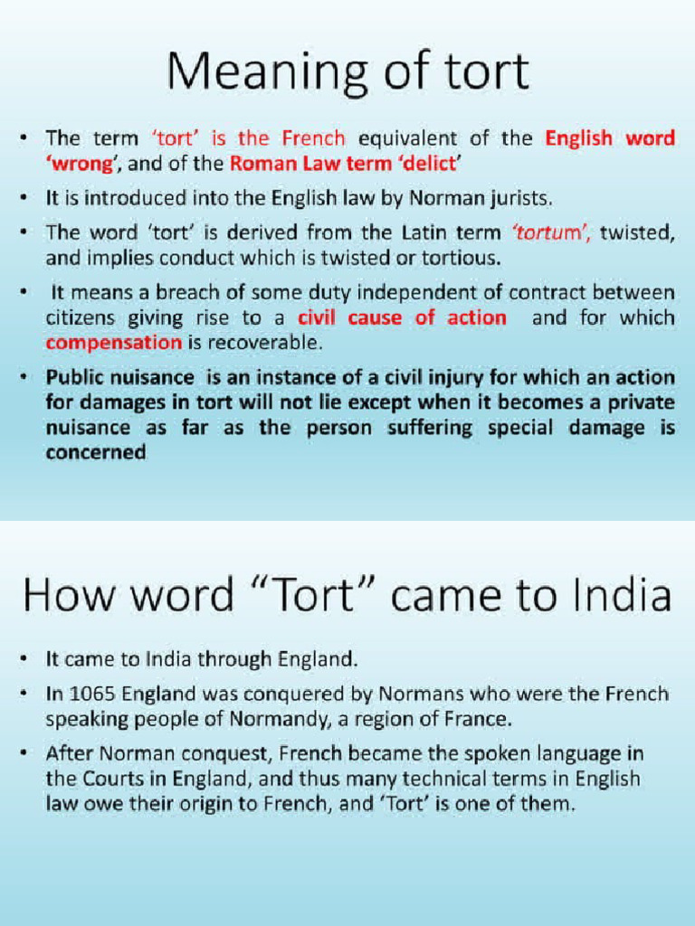 Law of Tort PPT - 240414 - 175017 | PDF