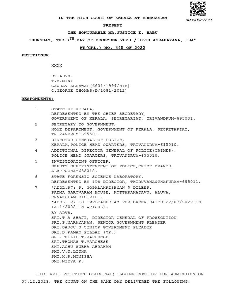 Manipulation Memory Card Kerala Dileep Case | PDF | Computer File | Crimes