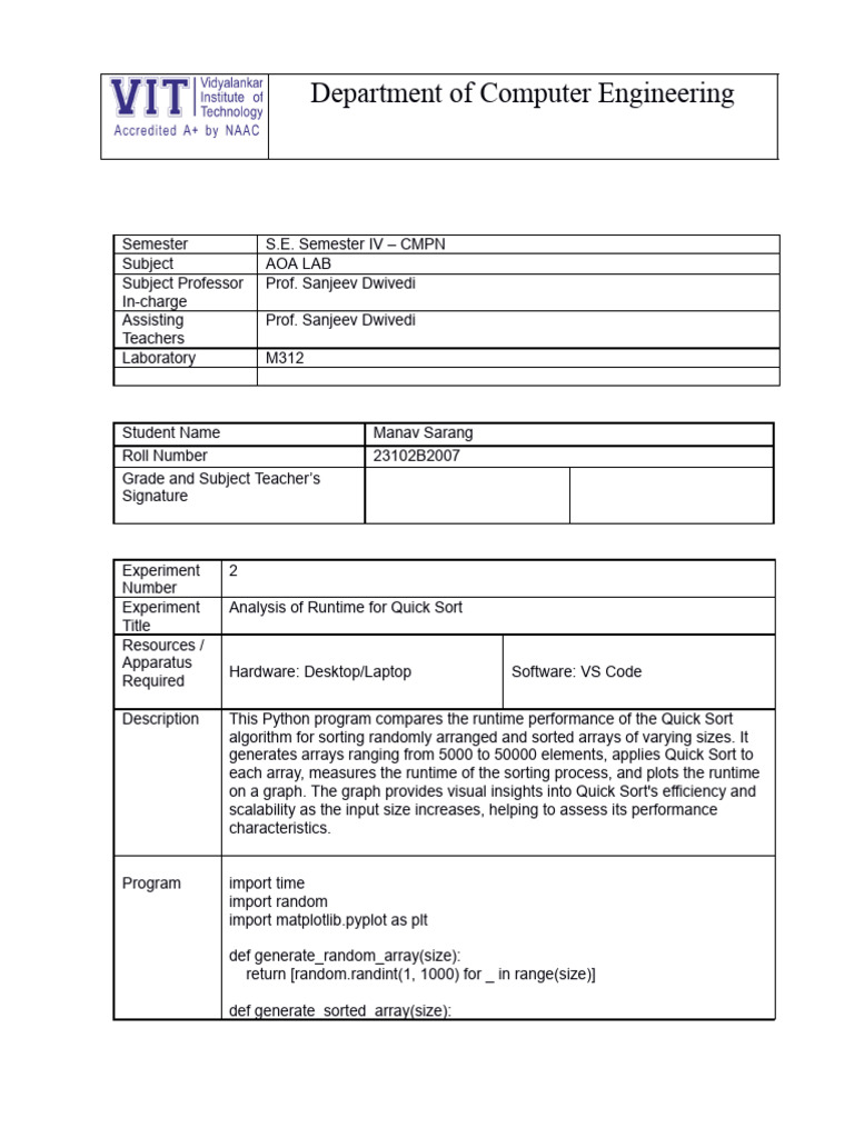 Aoa Lab02 23102b2007 Pdf Computer Engineering Computing