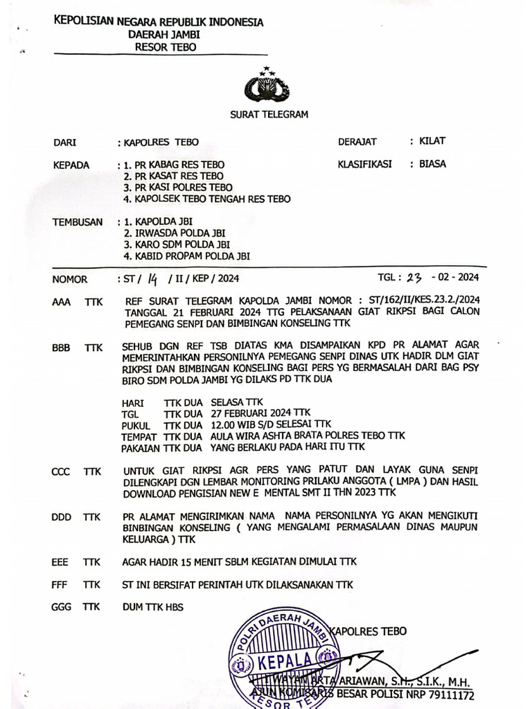 TR Rikpsi Senpi Dan Konseling | PDF