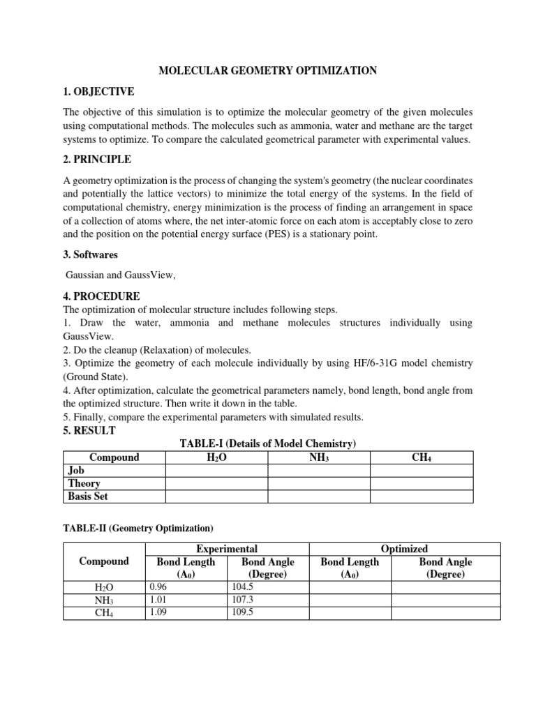 Geometery Optmization @1-1 | PDF
