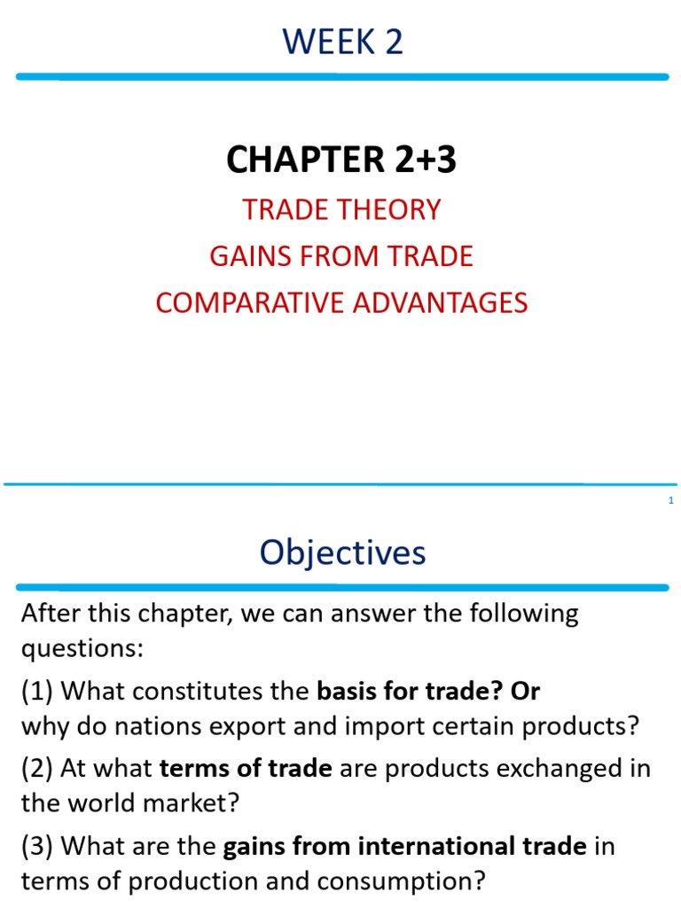 KTQT ST Slide Week 2 Chapter 2+3 Trade Theory | PDF | Comparative Advantage | Terms Of Trade