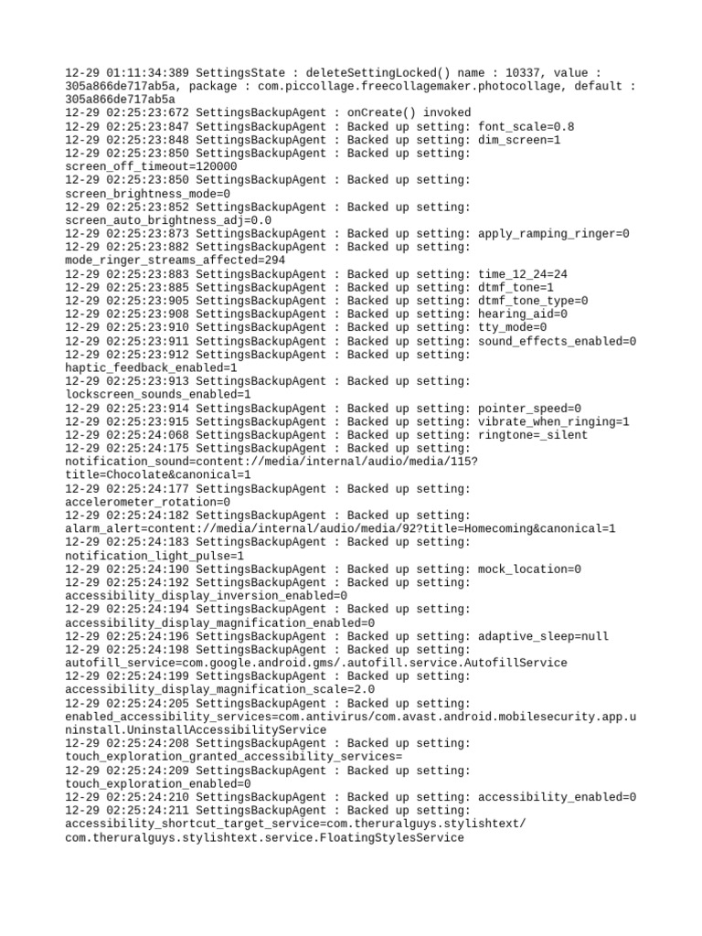 Settings Provider | PDF | Java (Programming Language) | Backup