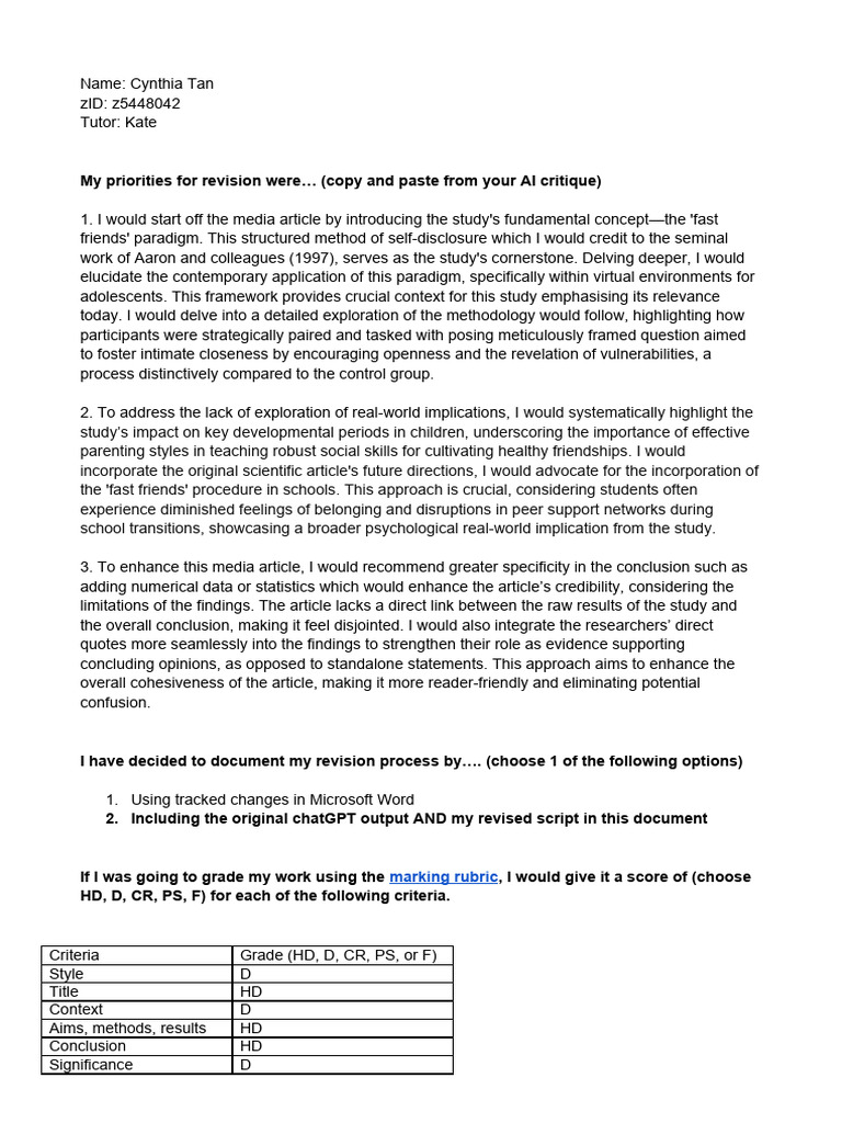 PSYC2061 Script Revision | PDF | Adolescence | Friendship