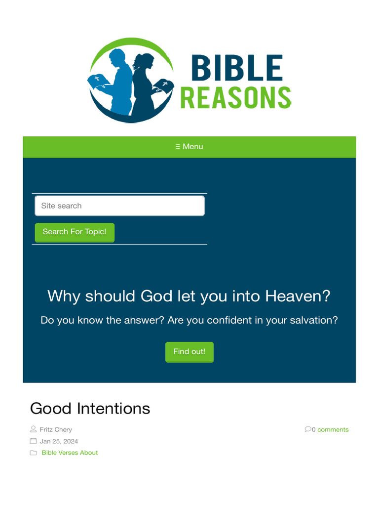 21 Important Bible Verses About Good Intentions | Download Free PDF ...