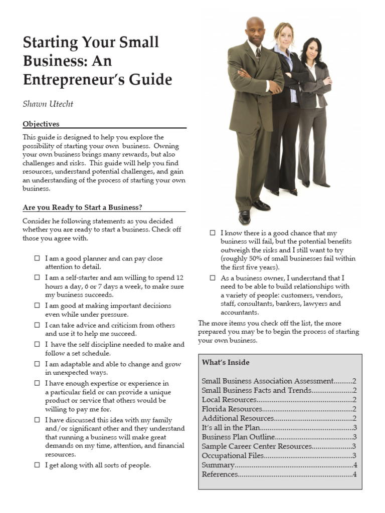 Starting Your Small Business: An Entrepreneur's Guide | PDF | Economies ...
