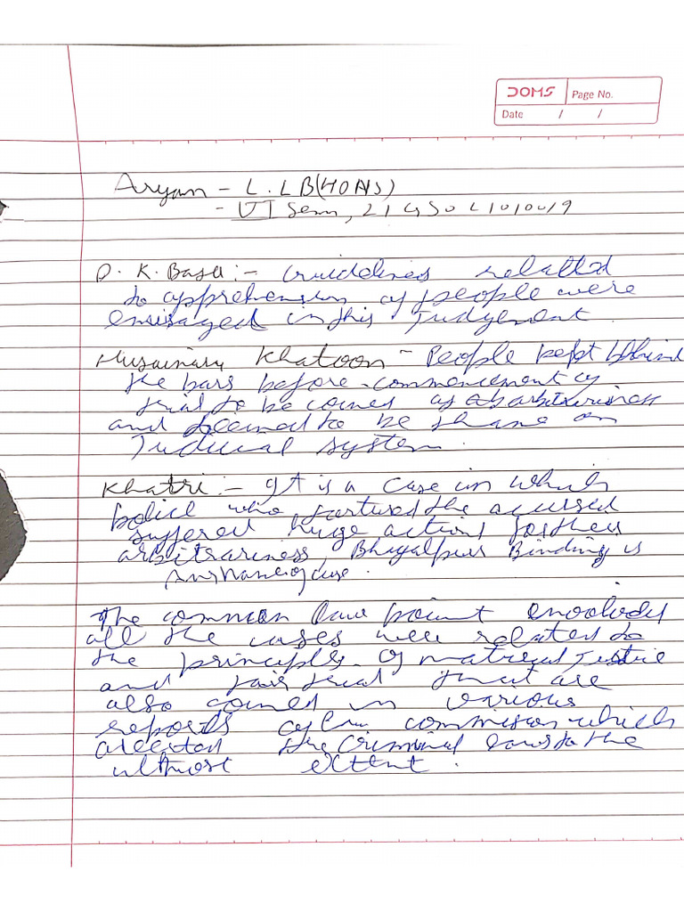 case summary by Aryan Llb hons 6 sem. | PDF