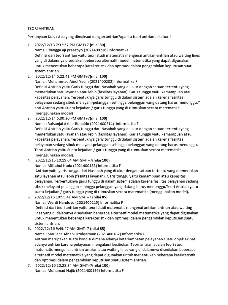 Teori Antrian | PDF