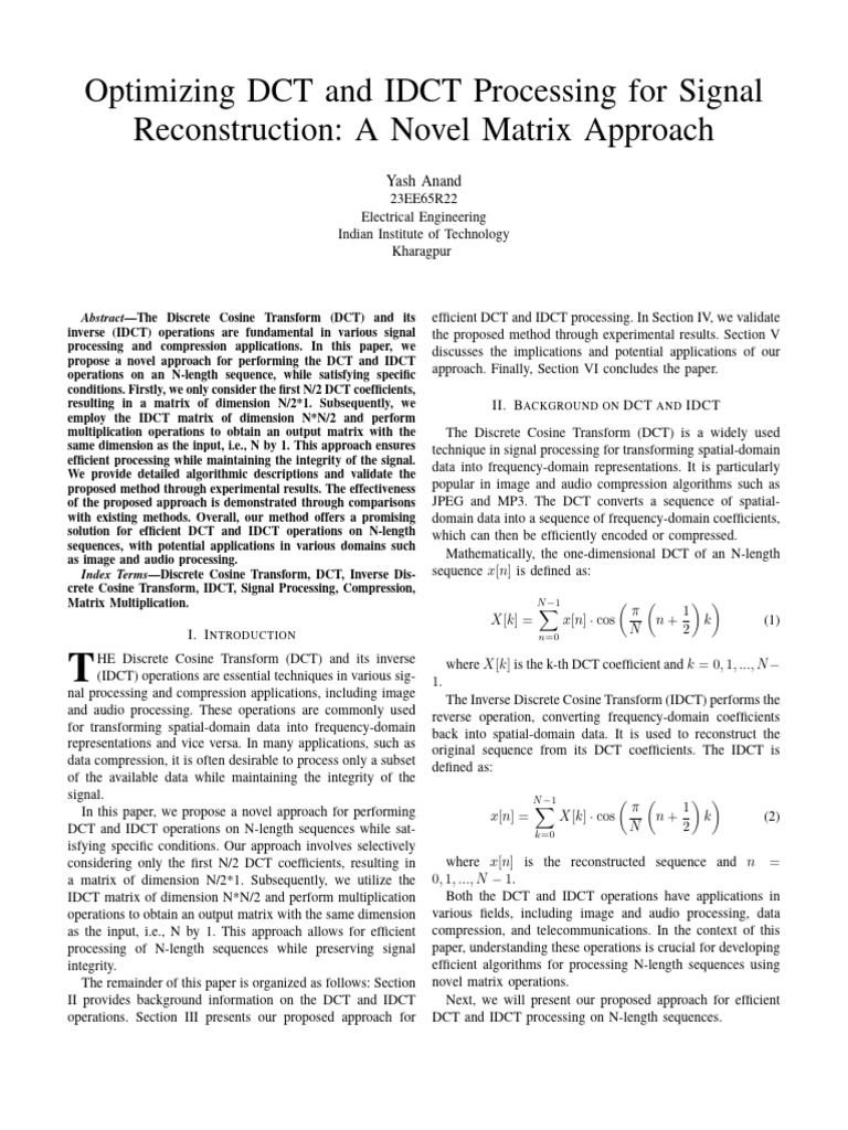 DCT Compression | PDF | Data Compression | Computer Science