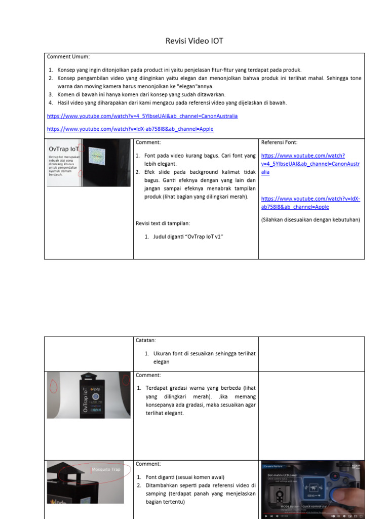 NARASI PEMBUATAN VIDEO OVTRAP IOT_Rev_MAF_ | PDF