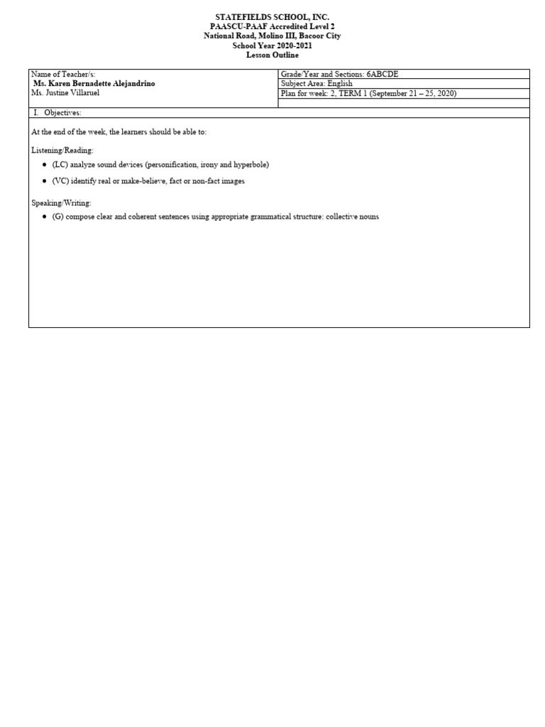 Week 2 Term 1 Grade 6 | PDF | Grammatical Number | Plural