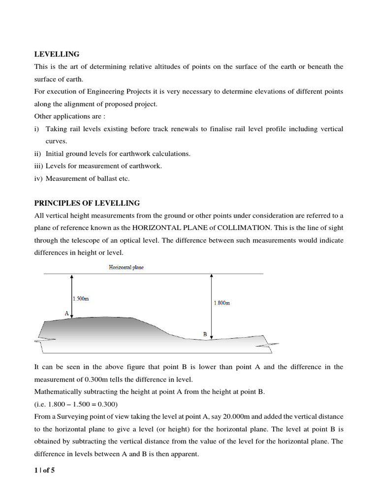 Levelling | PDF | Surveying