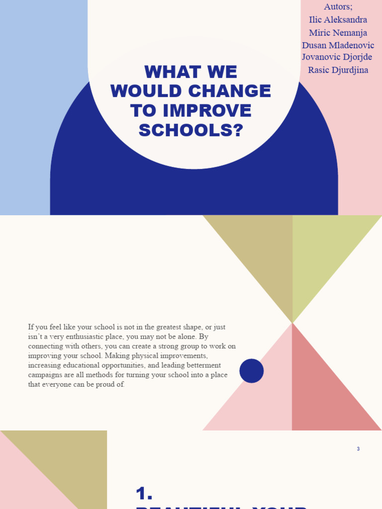 What We Would Change To Improve Schools | PDF