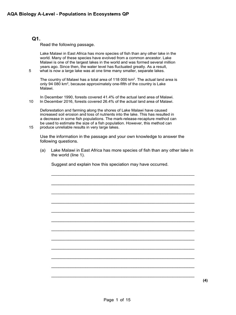 7.4 Populations in Ecosystems QP | PDF | Aedes Aegypti | Biodiversity