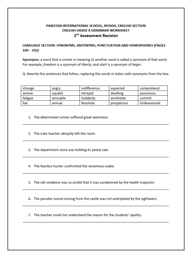 2nd Assessment Revision Sheet | Download Free PDF | Linguistics
