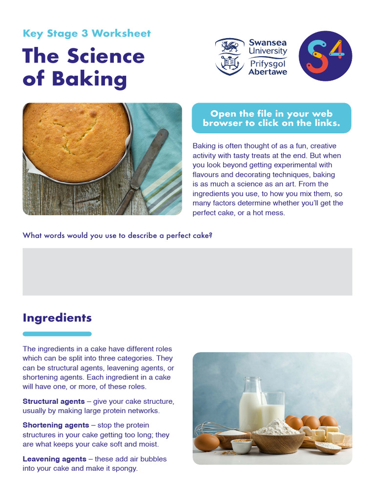 F KS3 The Science of Baking | PDF | Cakes | Breads