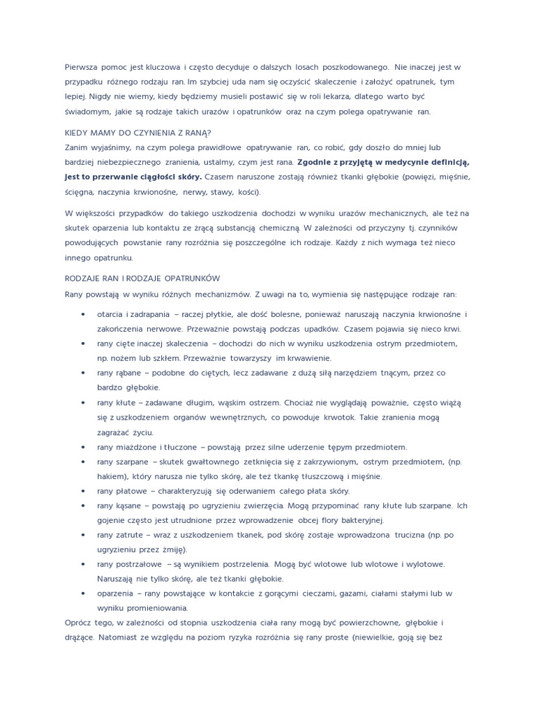 rodzaje ran | PDF