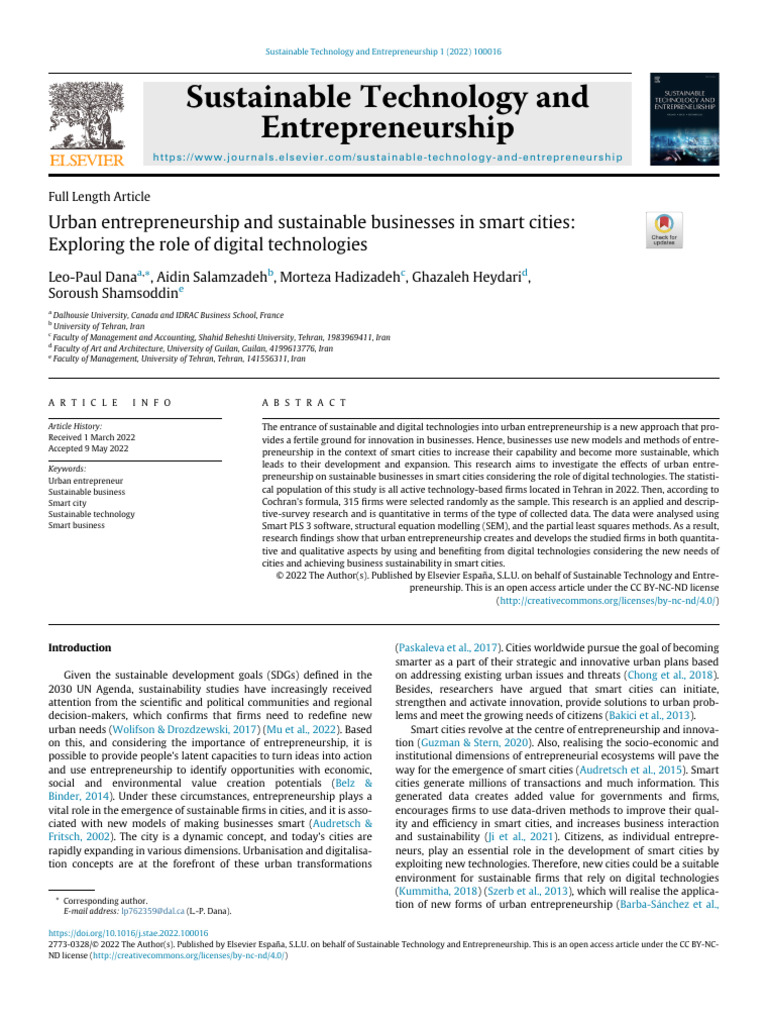 Sustainable Technology | PDF | Entrepreneurship | Sustainability