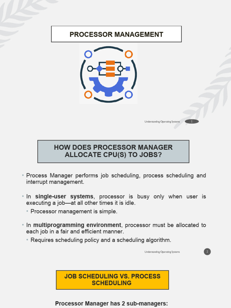 T4 - Processor Management | PDF | Scheduling (Computing) | Process ...