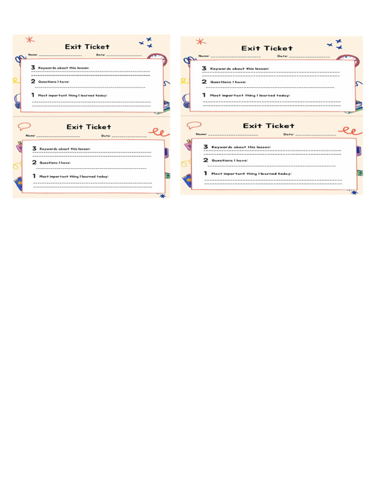 Exit Ticket | PDF