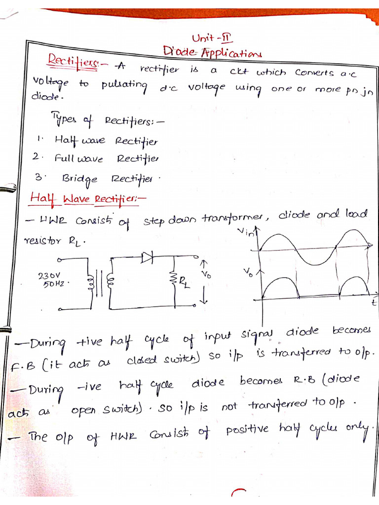 BEDC Unit II Rectifiers, Clippers and Clamppers | PDF