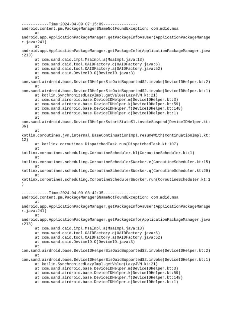 Exception20240409 | PDF | Java Platform | Java Specification Requests