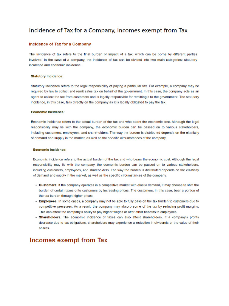 Corporate Tax Notes | PDF
