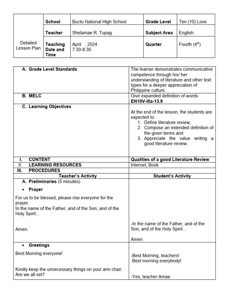 DLP 10 - 4.3 Literature Review | PDF | Learning | Abstract (Summary)
