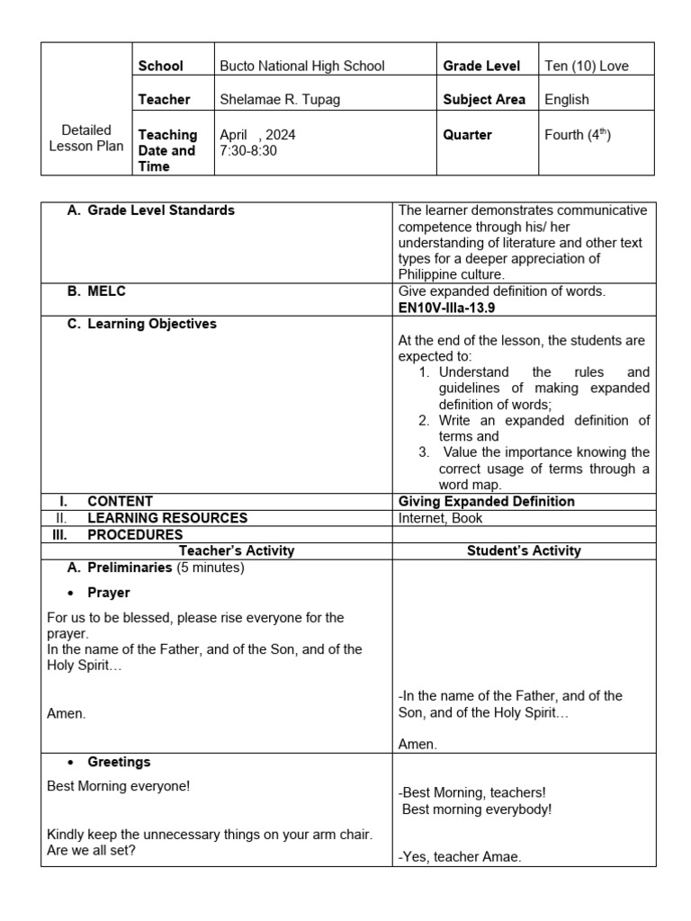 DLP 10 - 4.4 English | PDF | Definition | Word