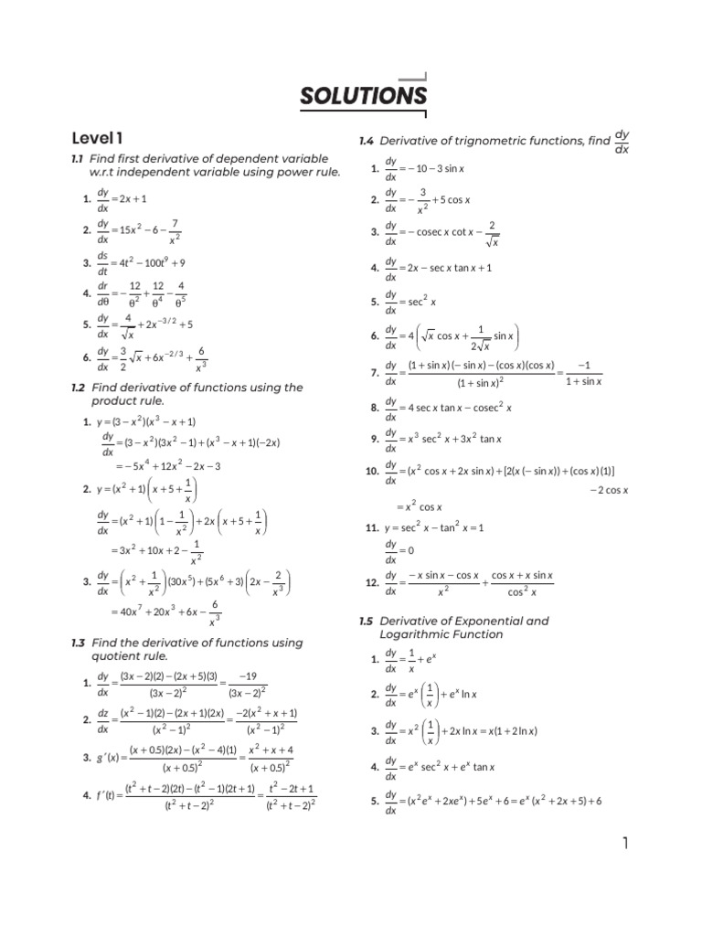 2.2) Calculus Solutions | PDF | Trigonometric Functions | Real Analysis